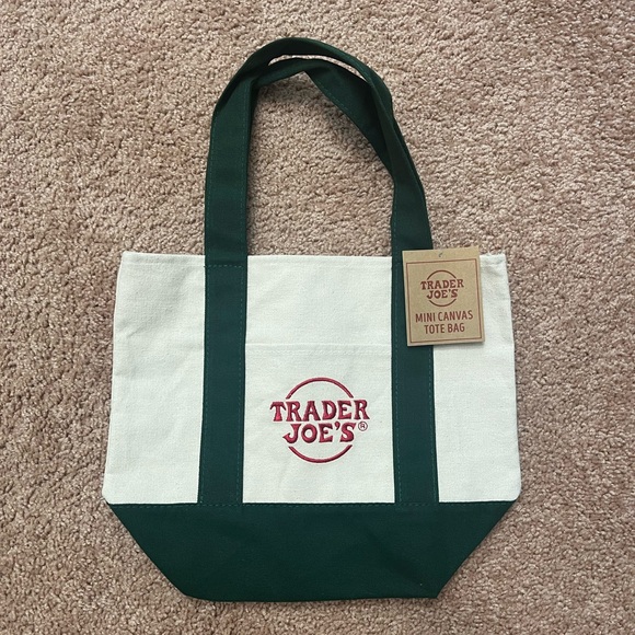 trader joes | Bags | Trader Joes Mini Canvas Tote In Green | Poshmark